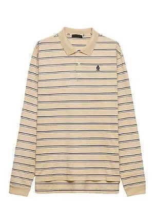 Prada Striped Cotton Pique Polo Shirt - Neutral