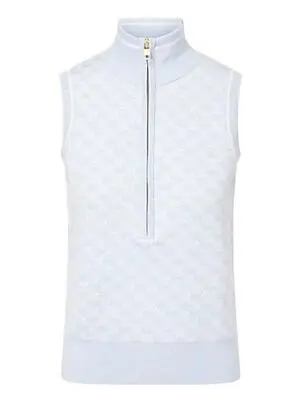 Varley Vincent Half-zip Knit Vest - Xenon Blue / White