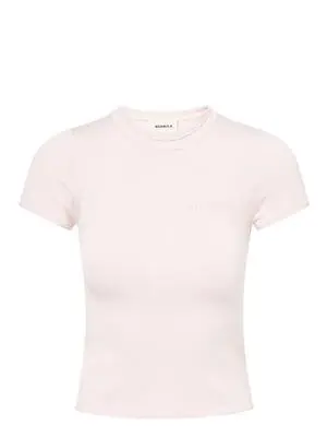 ADANOLA Varsity Knit Crewneck T-shirt - Pink