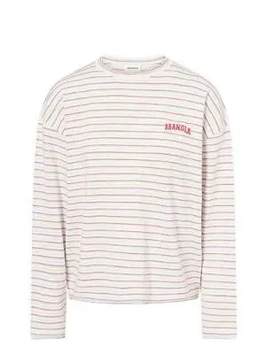 ADANOLA Striped Knit Sweatshirt - Marshmallow White