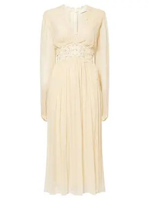 Zimmermann Luna Embroidered Woven Midi Dress - Cream