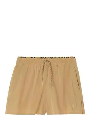 Burberry Burberry Stretch Nylon Shorts With Archive Beige Check Taping Beige