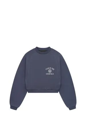 Fear Of God Fleece Cropped Crewneck - Blue