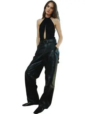 Yigal Azrouël Kaia Halter Top - Black