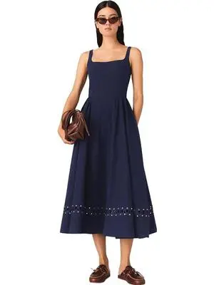 Maje Flared Midi Dress - Black