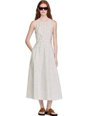 Sandro Striped Cotton Midi Dress - Stripe