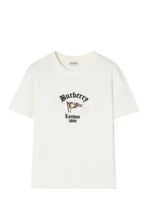 Burberry Burberry Check Flag Cotton T-Shirt Chalk