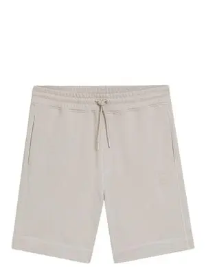 BOSS Cotton-terry Shorts With Logo Patch - Light Grey