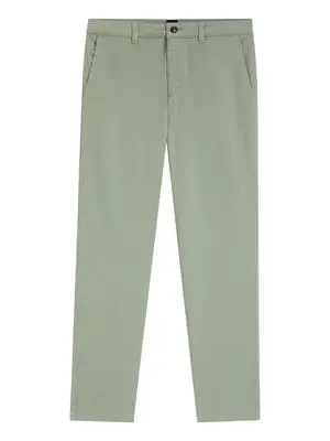 BOSS Tapered-fit Chinos In Structured Cotton With Stretch - Light Green