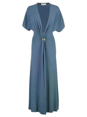Altuzarra Rene V-Neck Dress Blue