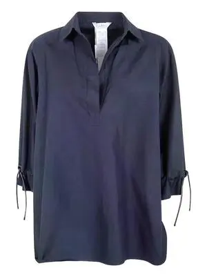 Max Mara Drawstring-cuff Popover Shirt - Blue