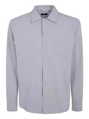 Herno Seersucker Textured Shirt Jacket - Grey