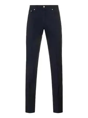 B SETTECENTO Five-pocket Trousers With Logo Patch - Blue