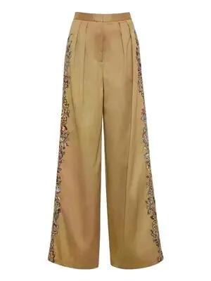 Adam Lippes Embroidered Trousers - Brown