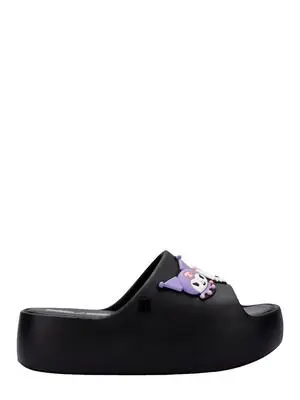 Melissa Free Platform Slide Hello Kitty And Friends - Black