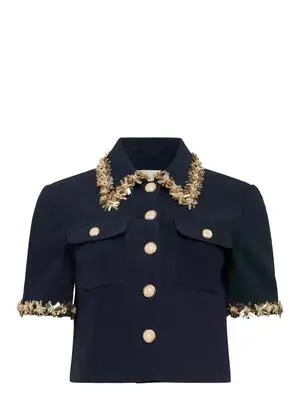 Cinq À Sept Sunflare Aanya Cropped Jacket - Blue