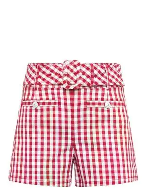 Cinq À Sept Allie Gingham Mini Shorts - Red