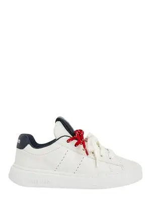 Miu Miu Leather Sneakers White/navy Blue