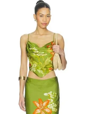 Rococo Sand Cowl Neck Top - Green