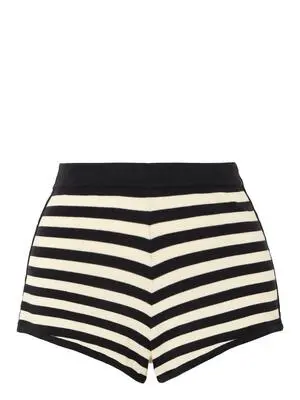 Posse Darcy Striped Pima Cotton Shorts - Neutrals