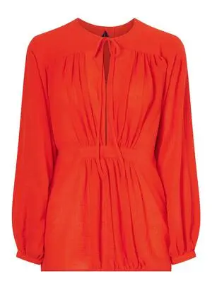 LES VACANCES D’IRINA Les Vacances D’Irina Gathered Cotton Shirt