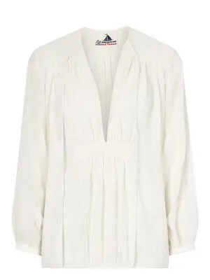 LES VACANCES D’IRINA Hazy Nipple Cotton Shirt - Neutrals