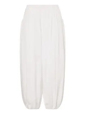 LIBEROWE Arden Pleated Cotton-poplin Tapered Shorts - White