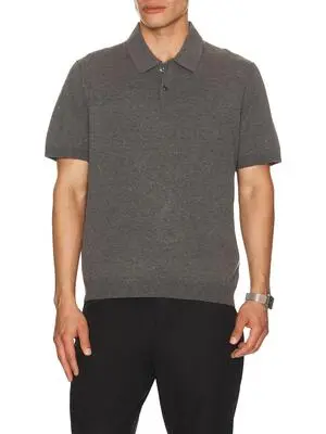 Theory Light Bilen Soris Polo In Charcoal - Medium Grey