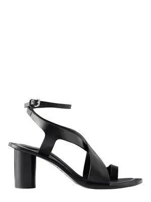 A.emery Lulu Leather Block Heel Sandals - Black