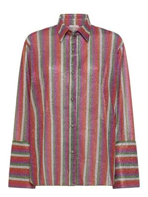 Oseree Oseree Lolita Striped Metallic Shirt Multi