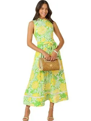 LILLY PULITZER Colman Midi Dress - Crocodile Green Mumbo Jumbo