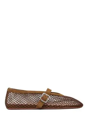 Alaïa Mesh Ballet Flats - Brown