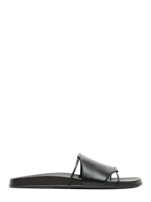THE ROW Vivienne Leather Slides - Black