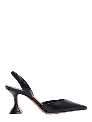 Amina Muaddi Holli Sling 70 Leather Pumps - Black