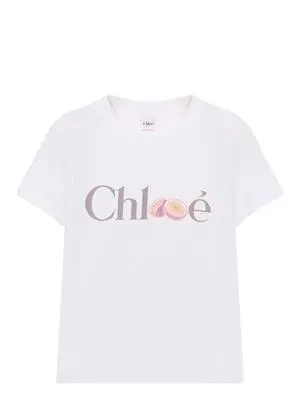 Chloé Logo Cotton T-shirt - White