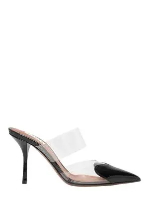 Alaïa Mule Coeur 90 Patent Mules - Transparent/black