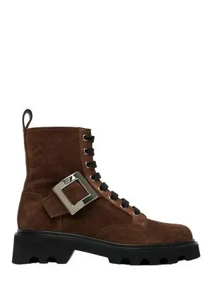 ROGER VIVIER Viv Rangers Lace-up Boots - Brown