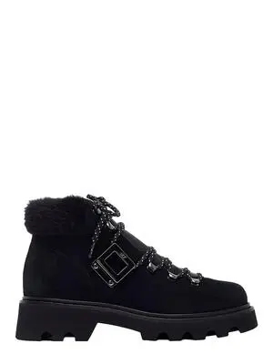 ROGER VIVIER Viv Rangers Shearling Boots - Black