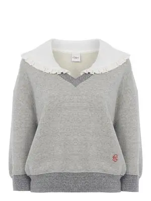 Chloé Collared V-neck Jumper - Grey