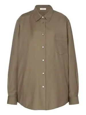 THE ROW Pino Wool Flannel Shirt - Grey