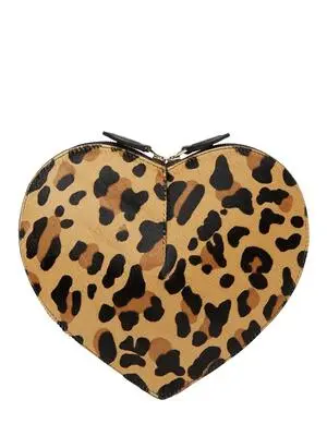 Alaïa Le Coeur Leopard Crossbody Bag - Brown/black