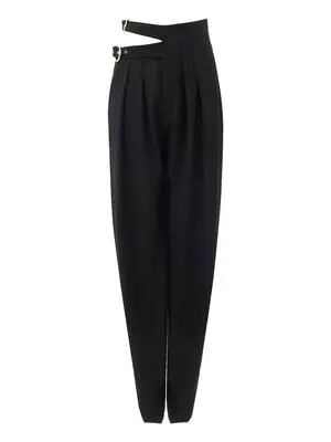 Chloé High-waist Buckled Trousers - Black