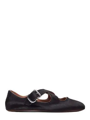 Alaïa Criss Cross Ballerina Flats - Brown