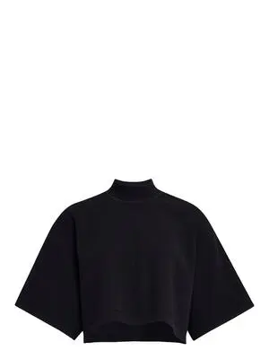 Alaïa Knitted Cropped Top - Black