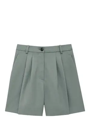 ANINE BING Brice Tailored Shorts - Khaki Green