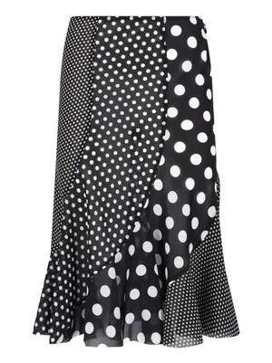 Junya Watanabe Polka Dot Midi Skirt - Black