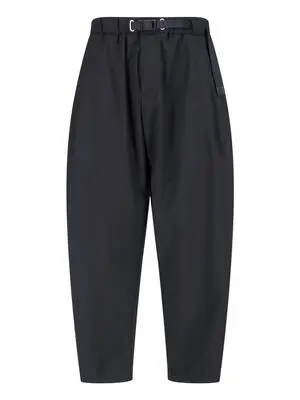 WHITE SAND Wide Leg Pants With Waistband - Black