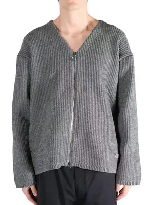 Nanamica Ribbed Knit Zip-up Cardigan - Grey