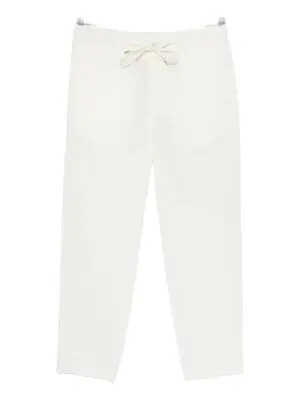BRIGLIA 1949 Drawstring Cropped Trousers - White