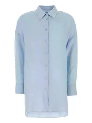 Agnona Linen Button-down Shirt - Blue